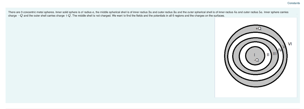 Solved Constants There are 3 concentric metal spheres. Inner | Chegg.com
