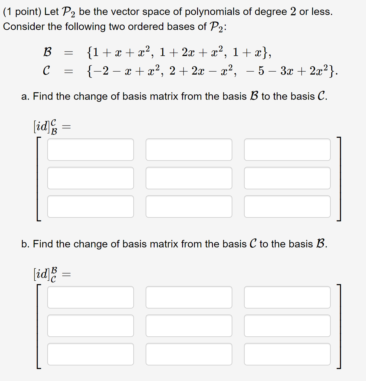 Solved Let P2P2 be the vector space of polynomials of degree | Chegg.com