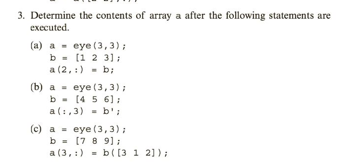 Solved DULO DI 3. Determine the contents of array a after | Chegg.com