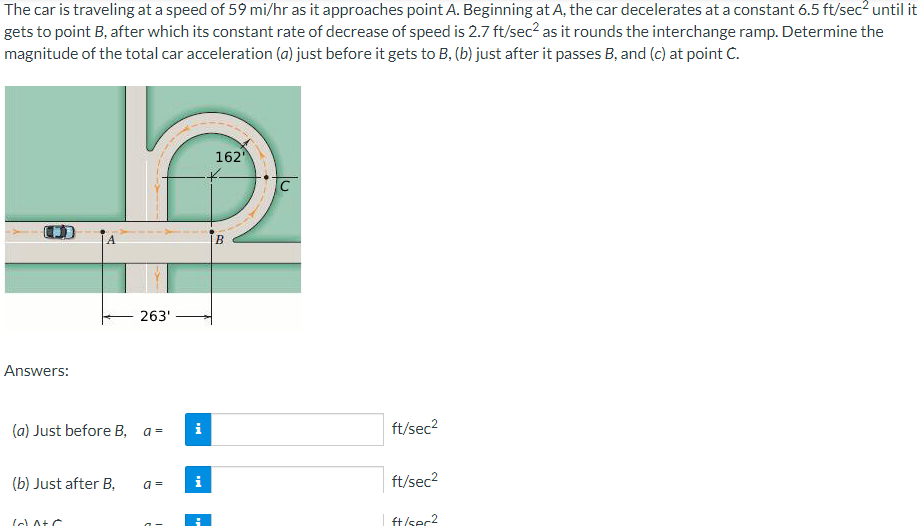 Solved The car is traveling at a speed of 59 mi/hr as | Chegg.com