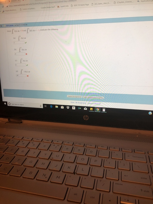 Solved td) Math 277 Assignment 3 Name 2. Given JCx)duby | Chegg.com