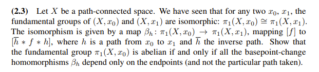 Solved (2.3) Let X be a path-connected space. We have seen | Chegg.com