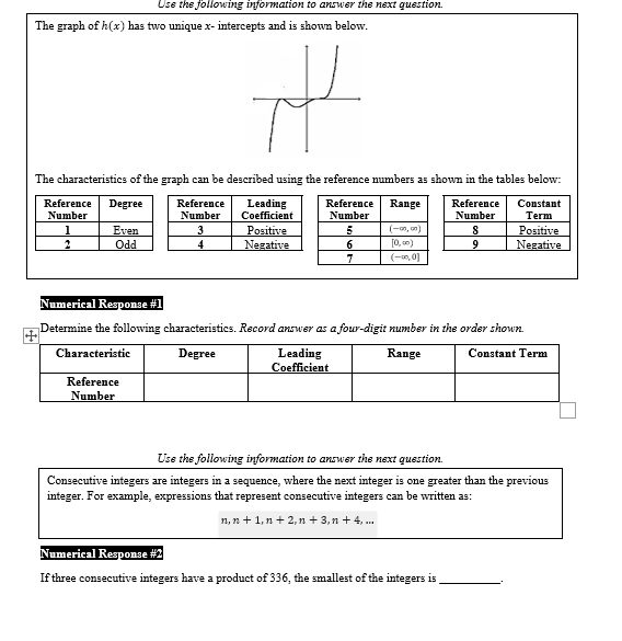 Solved The graph of h(x) has two unique x-intercepts and is | Chegg.com