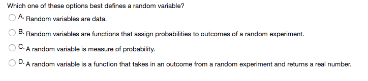 Solved Which one of these options best defines a random | Chegg.com