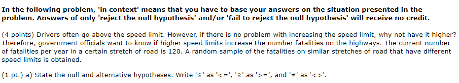 Solved In the following problem, 'in context' means that you | Chegg.com