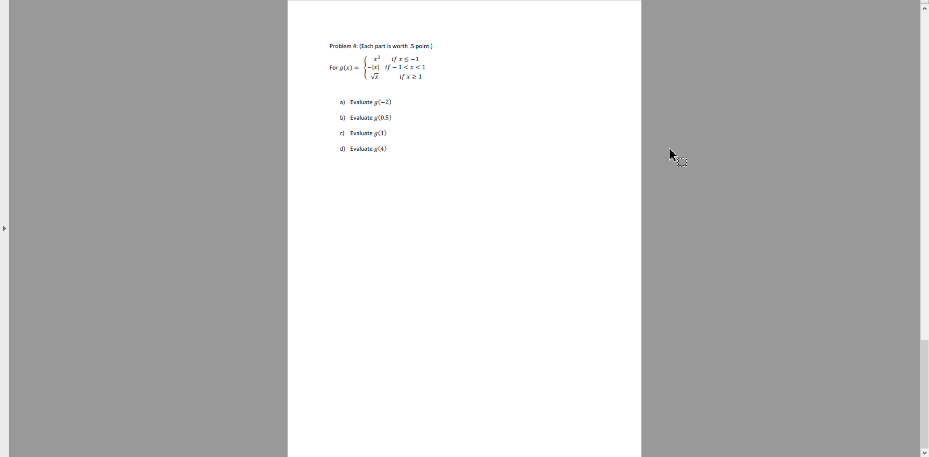 Solved Problem 4: (Each part is worth .5 point.) For | Chegg.com