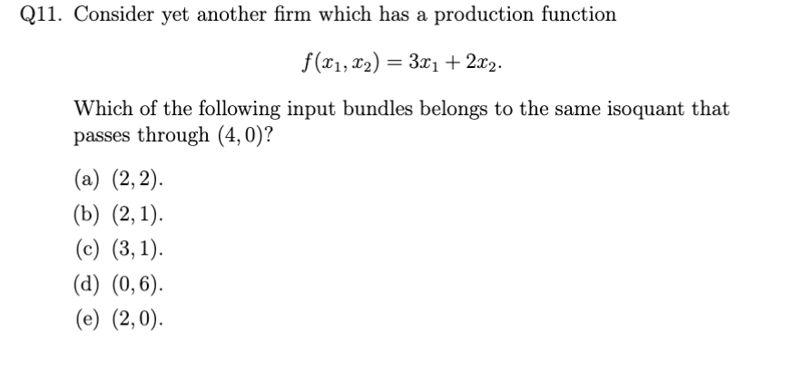 Solved PROBLEM I. Suppose that a firm has a production | Chegg.com
