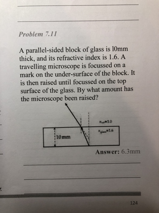 Solved Problem 7.11 A parallel-sided block of glass is 10mm | Chegg.com