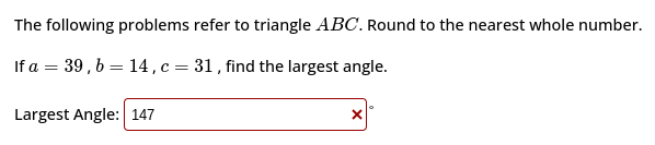 Solved The following problems refer to triangle ABC. Round | Chegg.com Solved The following problems refer to triangle ABC. Round | Chegg.com
