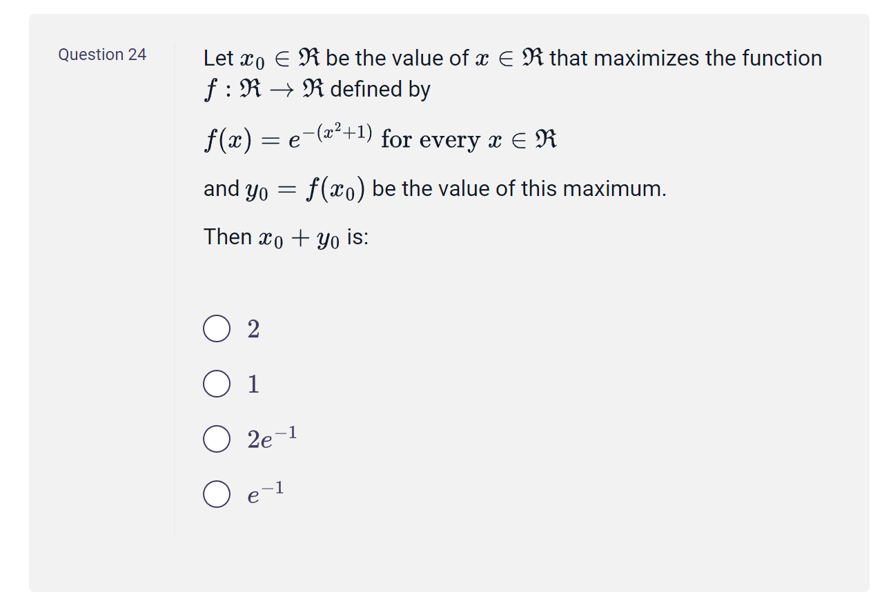 Solved Let x0∈ℜ be the value of x∈ℜ that maximizes the | Chegg.com