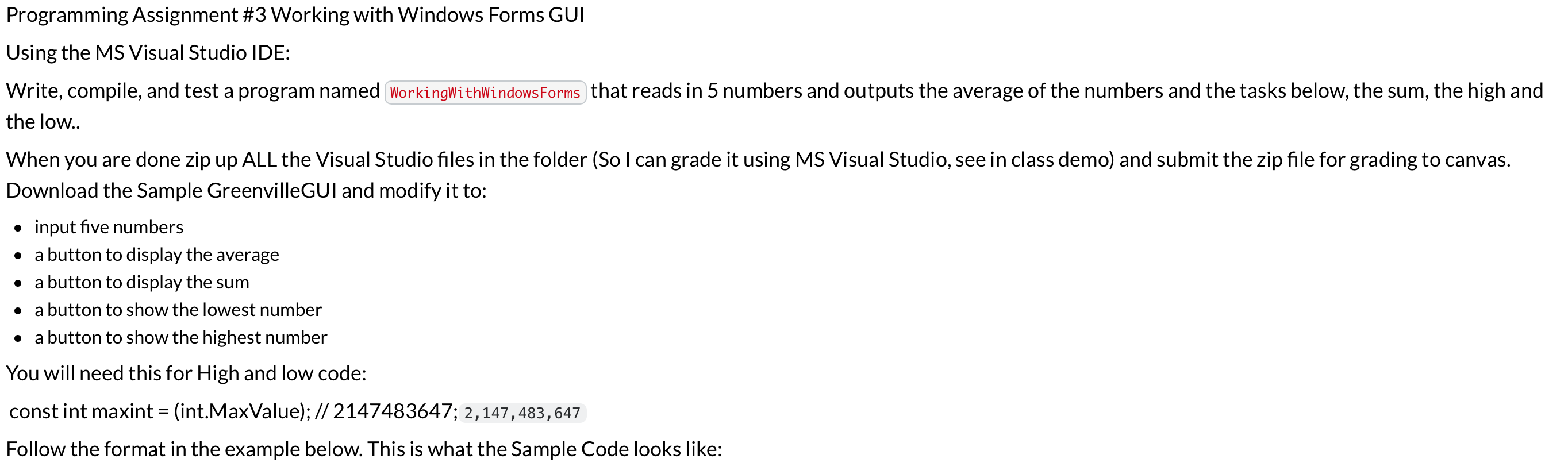Solved Programming Assignment #3 Working with Windows Forms | Chegg.com