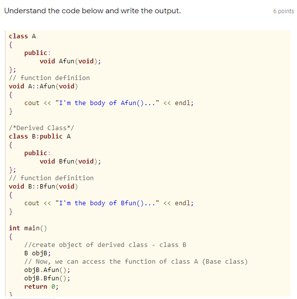 Solved Understand the code below and write the output. 6 | Chegg.com