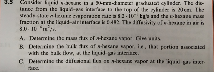 Solved 3.5 Consider liquid n-hexane in a 50-mm-diameter | Chegg.com