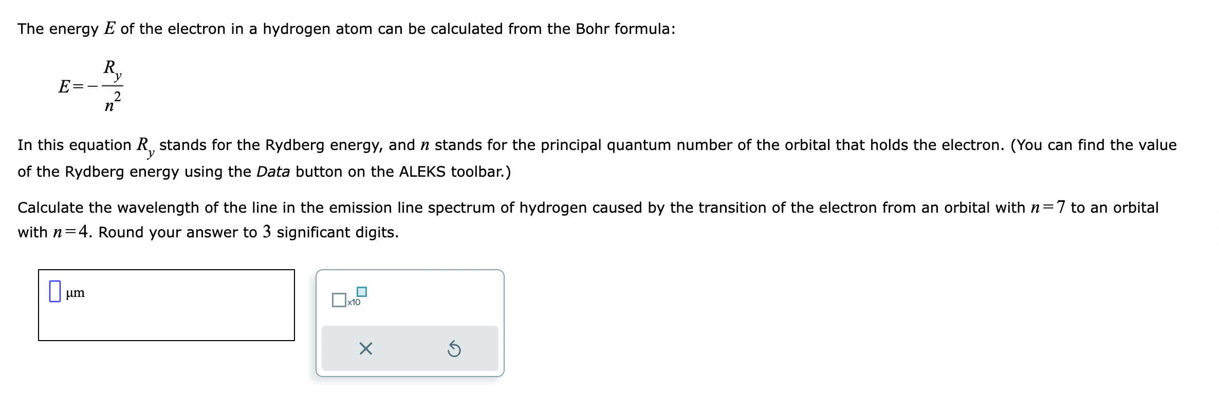 Solved The Energy E Of The Electron In A Hydrogen Atom Can