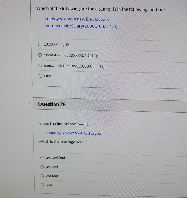 Solved Which of the following are the arguments in the | Chegg.com