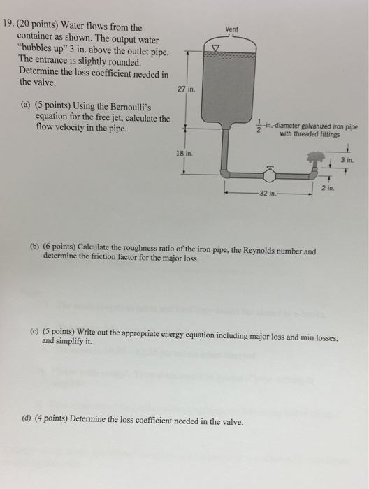 Solved Water flows from the container as shown. The output | Chegg.com