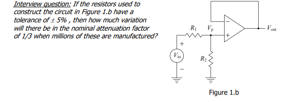 Solved Interview question: If the resistors used to | Chegg.com