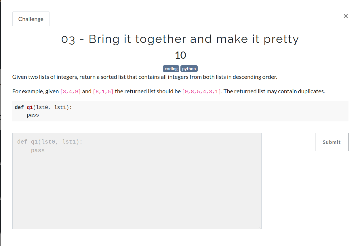 Solved 03 - Bring it together and make it pretty 10 Given | Chegg.com