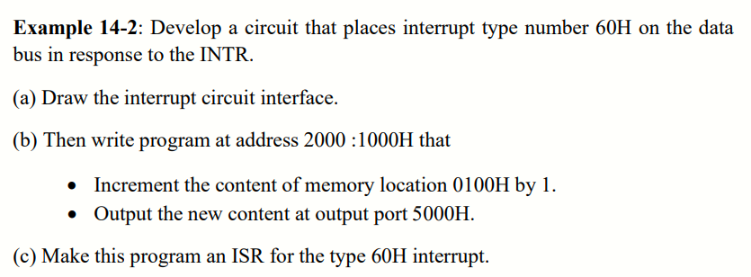 Solved Example 14-2: Develop a circuit that places interrupt | Chegg.com