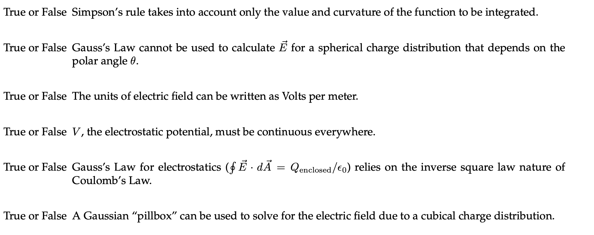Solved True or False Simpson's rule takes into account only | Chegg.com