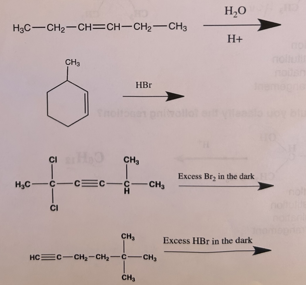 Solved HBr Excess Br2 in the dark Excess HBr in the dark | Chegg.com