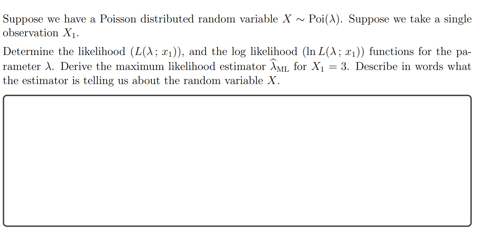 Solved Suppose we have a Poisson distributed random variable | Chegg.com