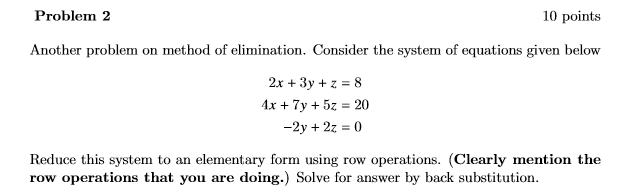 Solved Problem 2 10 points Another problem on method of | Chegg.com