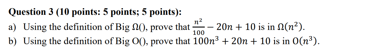 Solved Question 3 (10 points: 5 points; 5 points): a) Using | Chegg.com