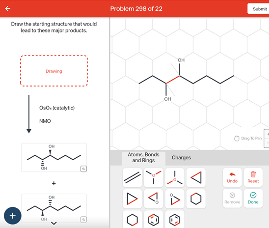 Solved Problem 298 of 22 Submit Draw the starting structure | Chegg.com