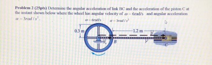 Solved Problem 2 (25pts) Determine the angular accelcration | Chegg.com
