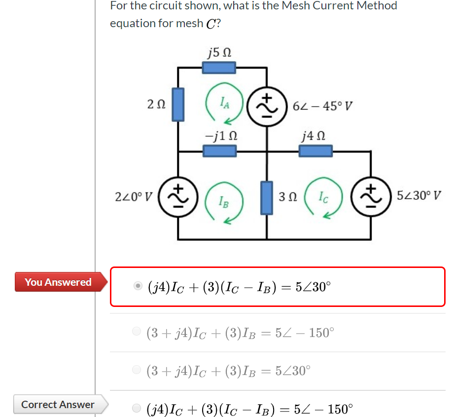 Solved For the circuit shown, what is the Mesh Current | Chegg.com