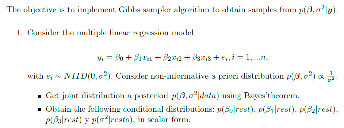 The objective is to implement Gibbs sampler algorithm | Chegg.com