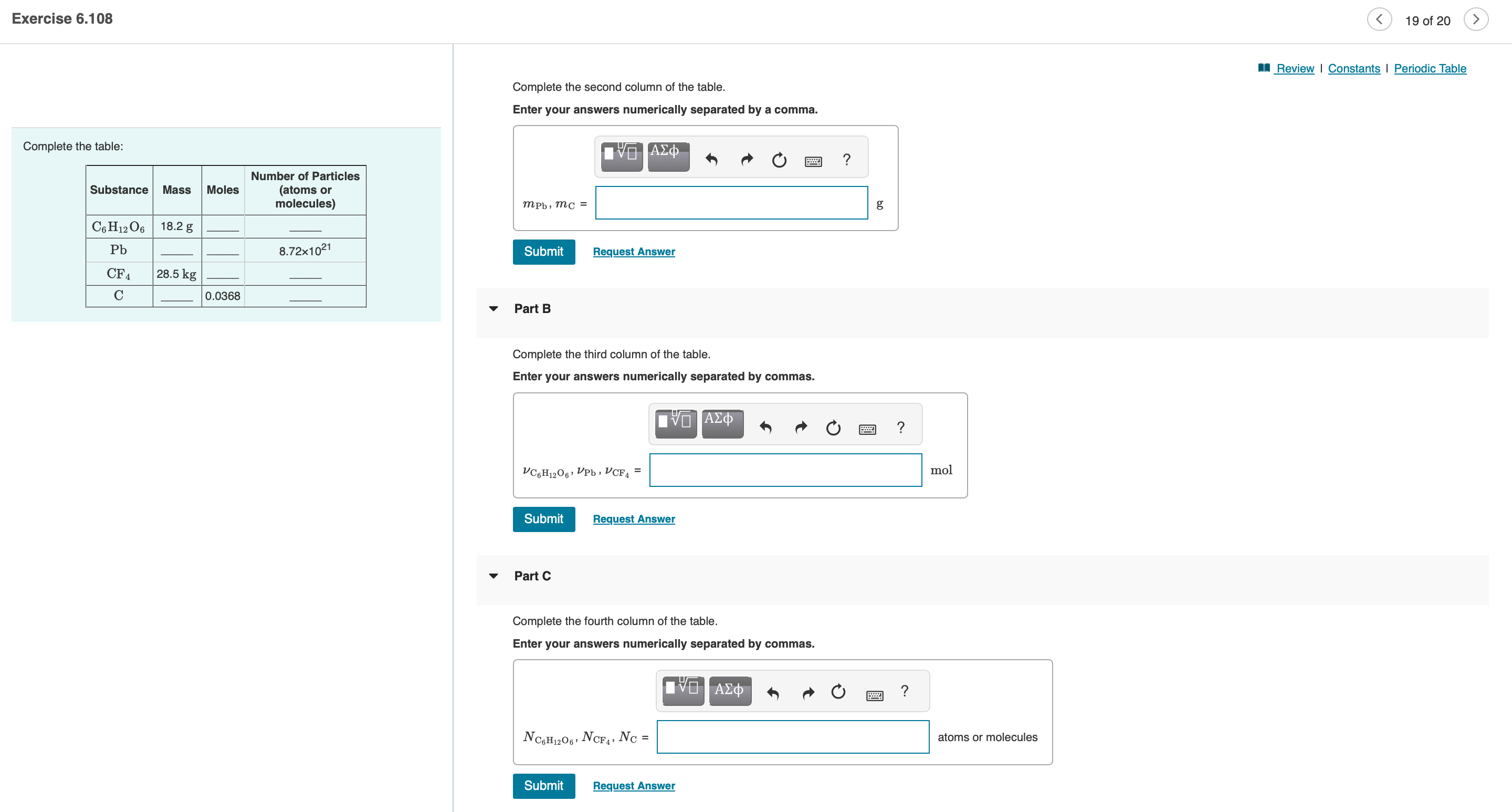 Solved Complete the second column of the table. Enter your | Chegg.com