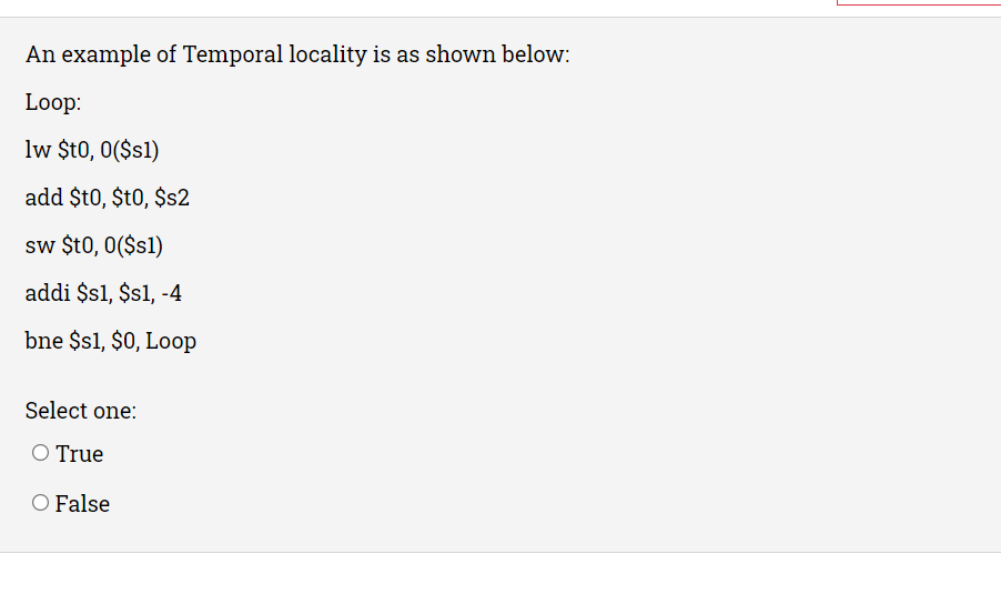 Solved An example of Temporal locality is as shown below: | Chegg.com