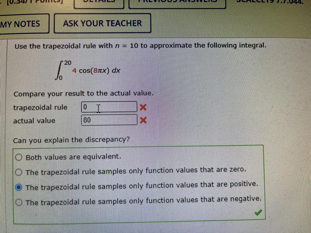 Solved Use the trapezoidal rule with n=10 to approximate the | Chegg.com