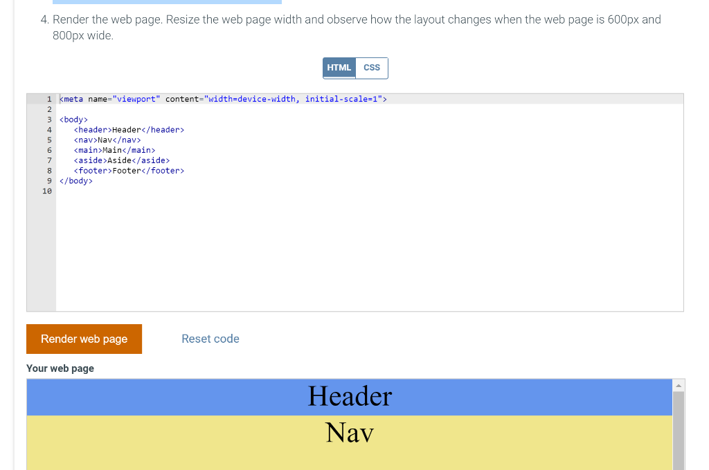 Solved PARTICIPATION ACTIVITY 10.4.4: Create a responsive | Chegg.com