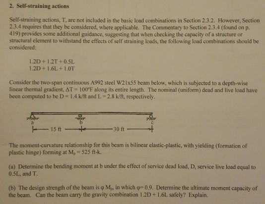 Solved 2. Self-straining actions Self-straining actions, T, | Chegg.com