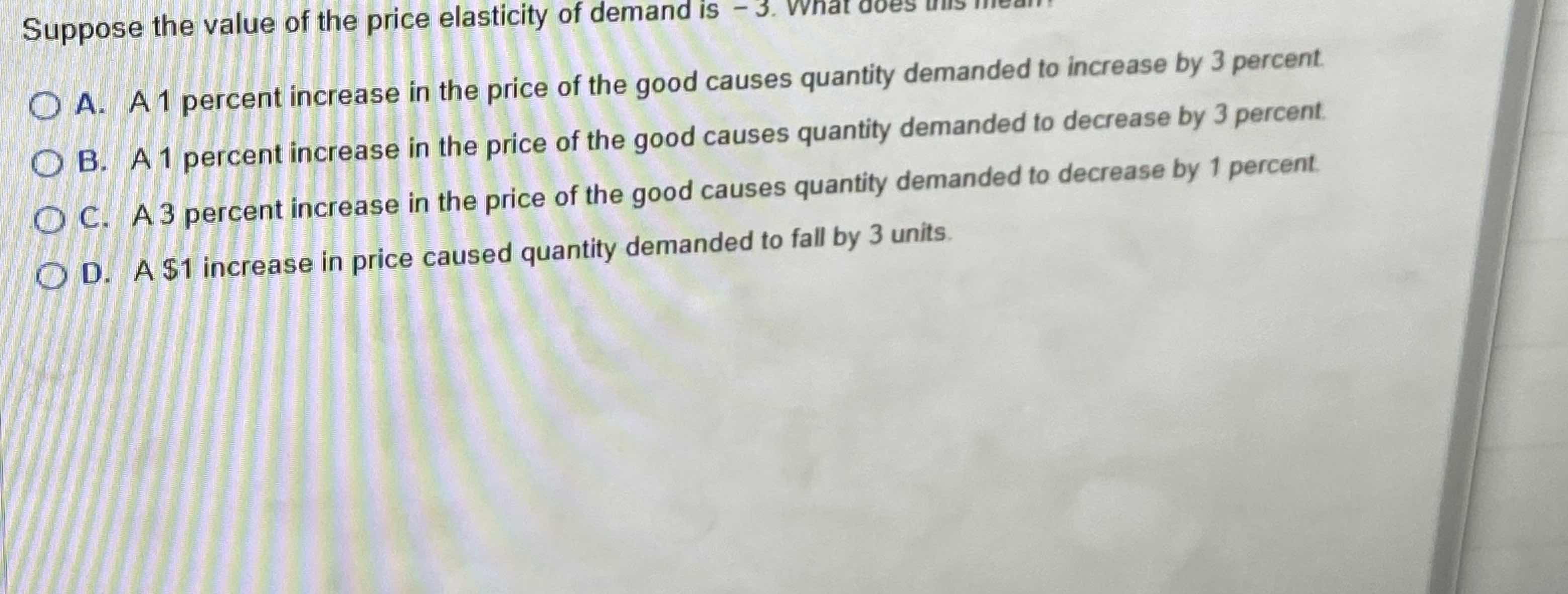 Solved Suppose the value of the price elasticity of demand | Chegg.com