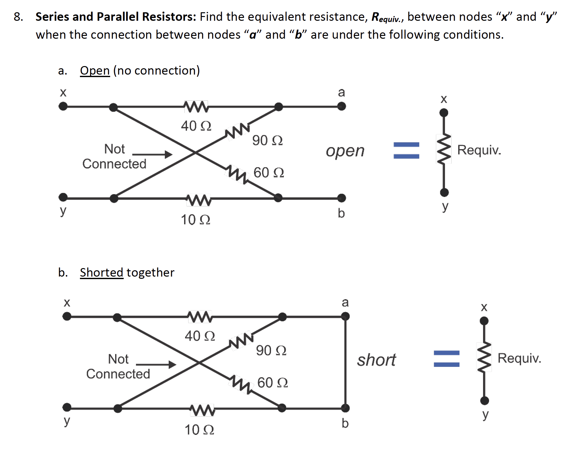Solved Series and Parallel Resistors: Find the equivalent | Chegg.com