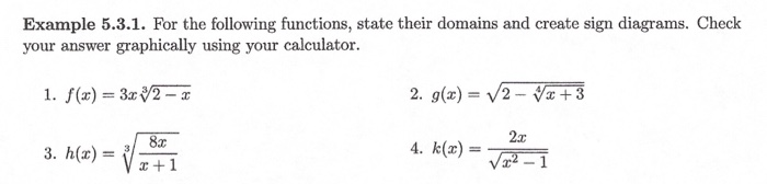Solved Example 5.3.1. For the following functions, state | Chegg.com