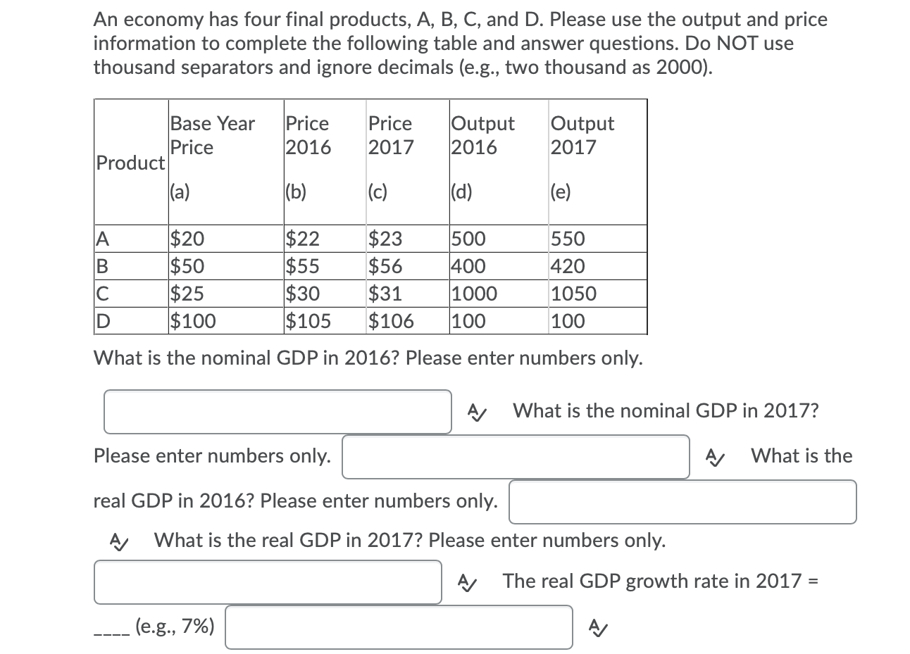 Solved Complete the following table and calculate the | Chegg.com