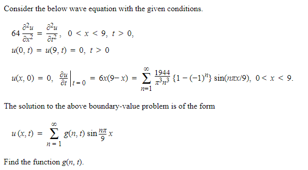 Solved Consider the below wave equation with the given | Chegg.com