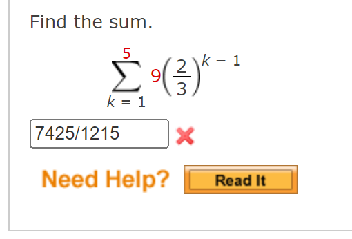 Solved Find the sum. ∑k=159(32)k−1 | Chegg.com