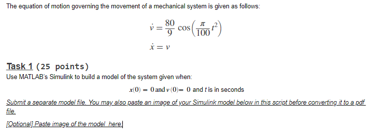 Solved The equation of motion governing the movement of a | Chegg.com