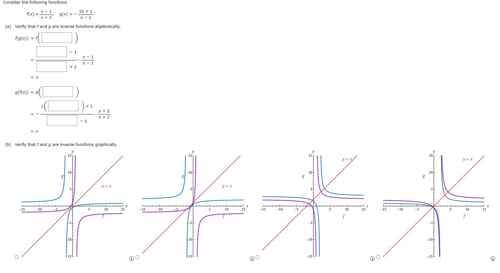Solved Consider the following functions. f(x)=2x3,g(x)=32x | Chegg.com