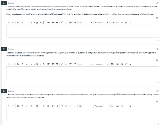 Solved 6 5 points Consider the Binary Search Tree method | Chegg.com