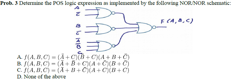 Solved Prob. 3 Determine the POS logic expression as | Chegg.com