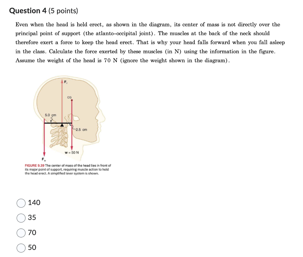 Solved Question 4 (5 points) Even when the head is held | Chegg.com