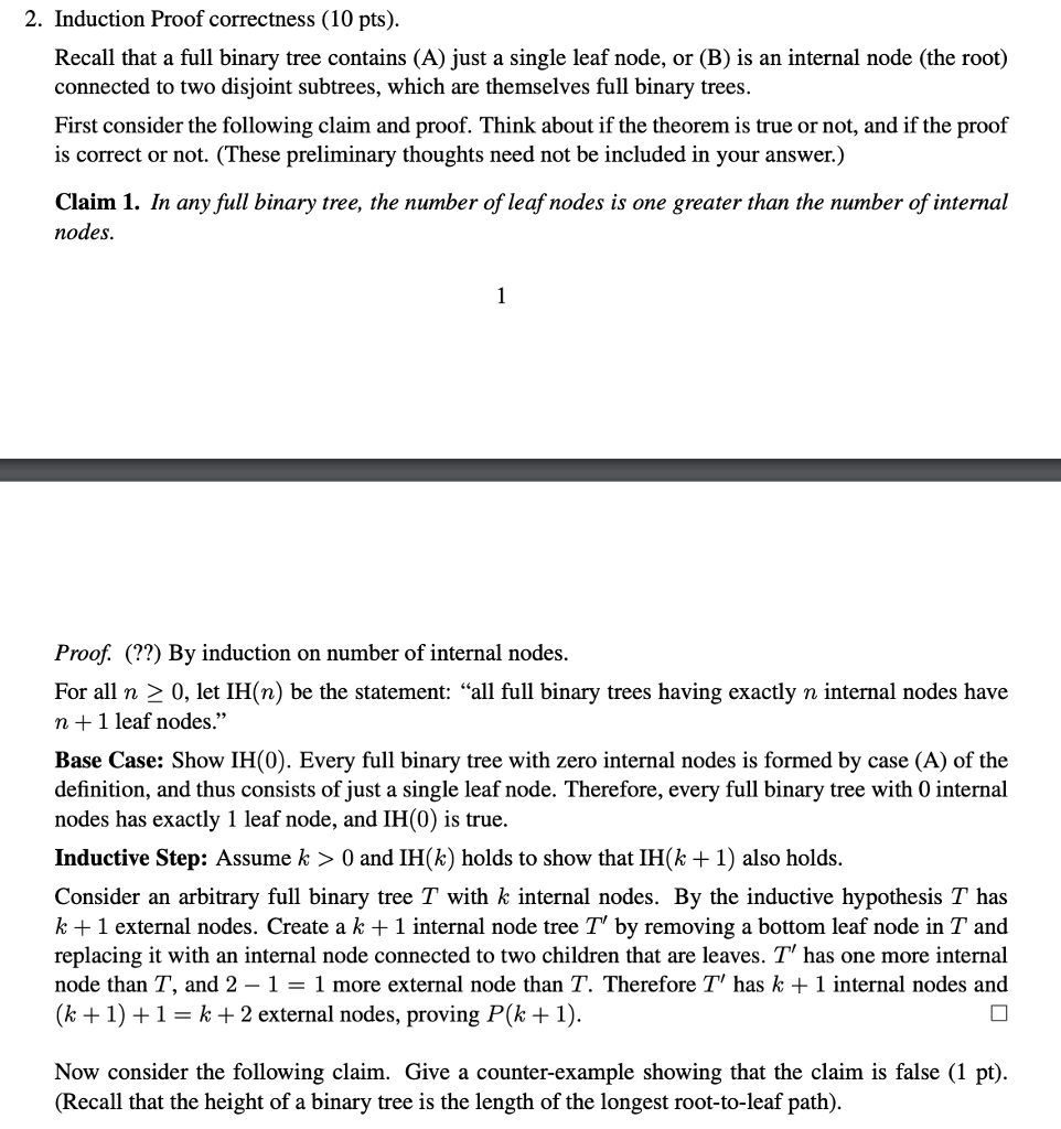 Solved 2. Induction Proof correctness (10 pts) Recall that a | Chegg.com
