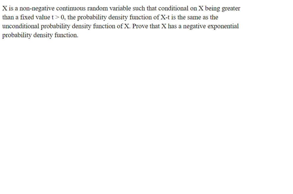 Solved X is A Non Negative Continuous Random Variable Such 7186